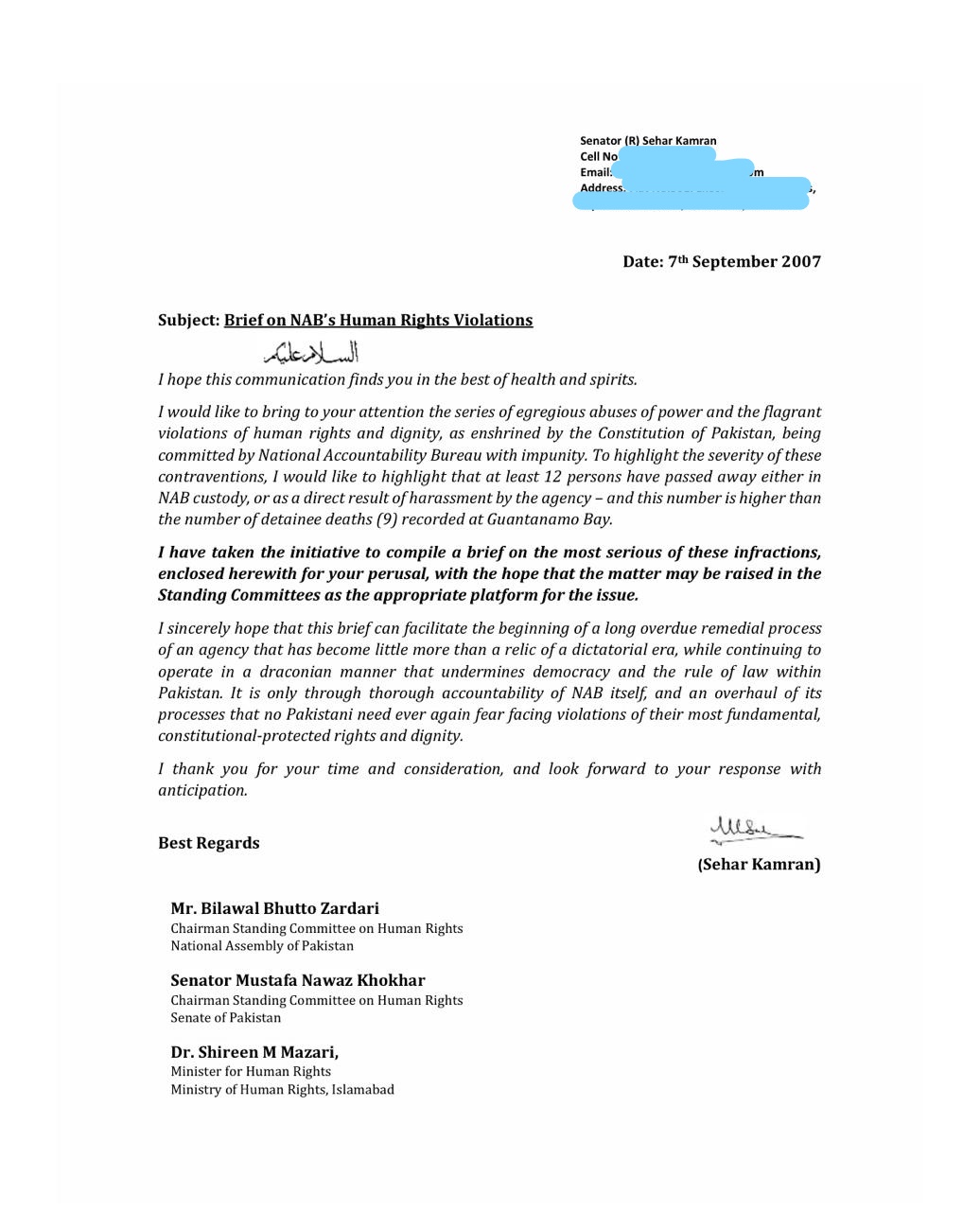 "More People Have Died In NAB Than Guantanamo Bay," Sehar Kamran